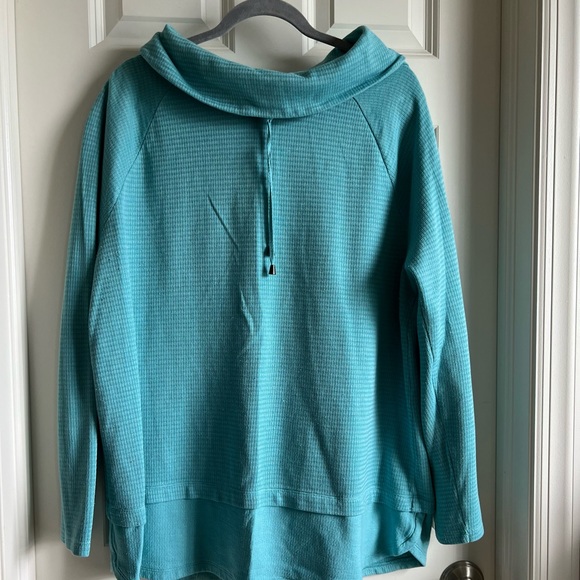J. Jill | Tops | J Jill Cowlneck Sweatshirt Teal Size Xl | Poshmark
